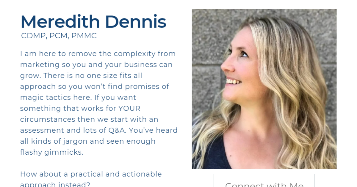 Meredith Dennis Fractional Marketing Exec & Coach for Small Business ...